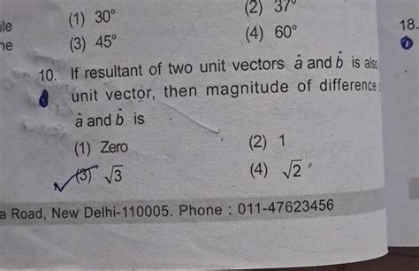 1 30 2 37 3 45 4 60 10 If Resultant Of Two StudyX