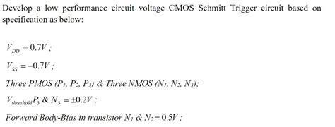 Solved Develop A Low Performance Circuit Voltage CMOS Chegg