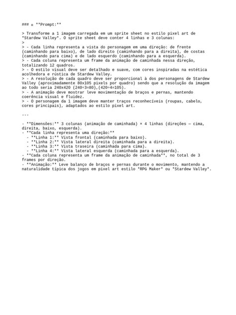 Prompt Para Criar Sprite Sheet Pdf