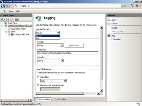 IIS 7 0 Configuring IIS Logging WMLCLoud Com