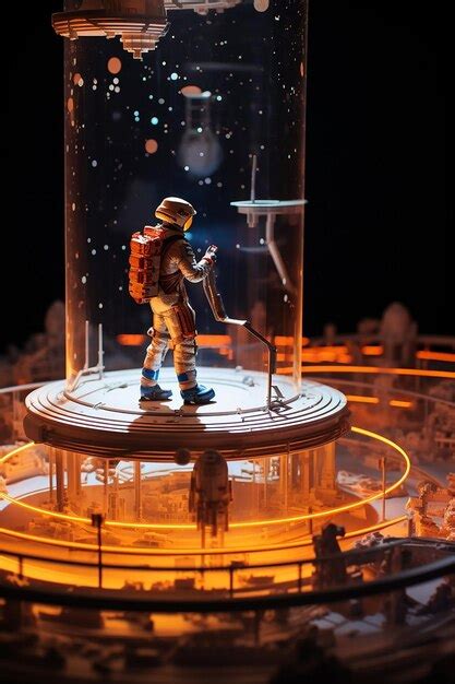 Premium Ai Image Diorama Model Of A Space Station Sandu Baciu Style Chiaroscuro