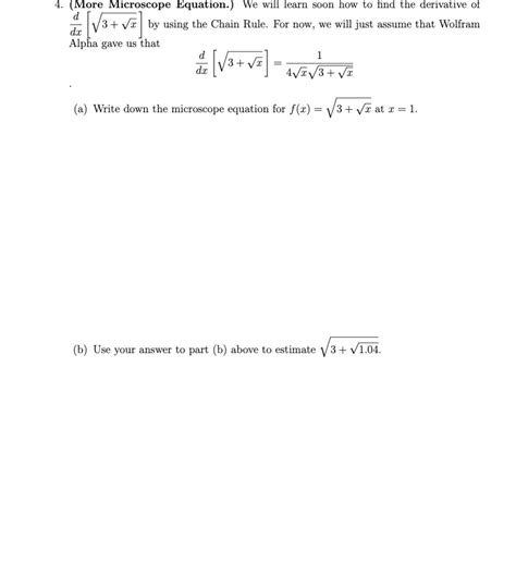 Solved 4 More Microscope Equation We Will Learn Soon How