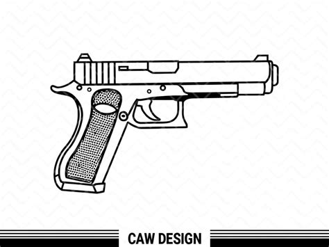 Glock Outline Svg Gun Clipart Vector Vectorency