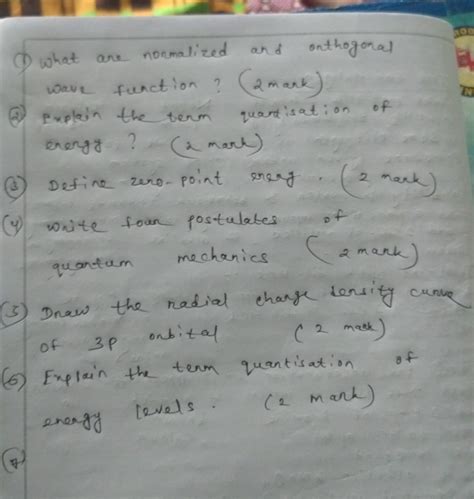 What Are Normalized And Orthogonal Wave Functions 2 Marks Explain The