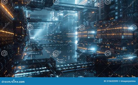 Ai Energy Consumption Massive Data Centers In Industrial Space Stock Image Image Of