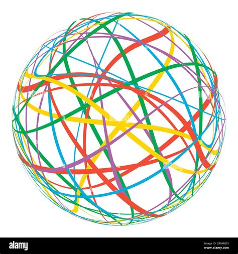 Sphere With Colored Lines Stripes Around The Orbit Rainbow Vector Sphere With Colored Lines Stripes Around The Orbit Rainbow Vector