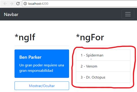 ELECTROBÓVEDA Angular 6 Directiva estructural ngFor