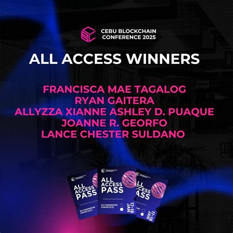 Web3 🎉 Here Are The Winners Of Our All Access Tickets To The Cebu
