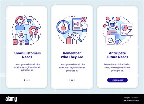 Marketing Personalization Strategies Onboarding Mobile App Screen Stock Vector Image And Art Alamy