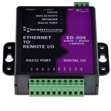 Brainboxes Ed 204 Ethernet To 4 Digital Io And Rs232 Serial Port