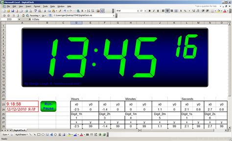 A Realistic Looking Digital Clock Model Excel Unusual