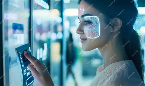 A Person Using A Facial Recognition System Premium Ai Generated Image