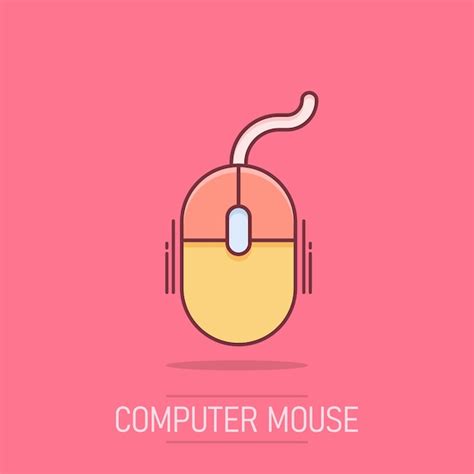 Premium Vector Vector Cartoon Computer Mouse Icon In Comic Style