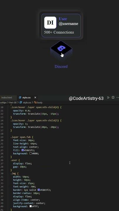 🔥 Sleek Discord Tooltip Ui Using Just Html And Css Shorts Codeartistry Htmlcss Tooltip Youtube