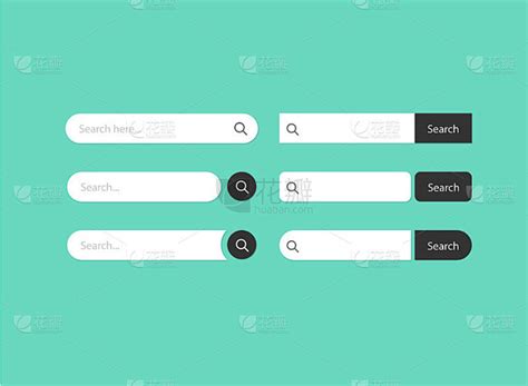 搜索栏为用户界面，设计和网站。搜索地址和导航栏图标。为网站收集搜索表单模板