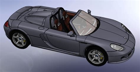 保时捷卡雷拉gt跑车3d模型 Solidworks 2020 模型图纸下载 懒石网