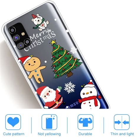 For Samsung Galaxy M51 Christmas Series Clear Tpu Protective Case 4