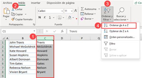 Cómo Ordenar Alfabéticamente Por Apellidos En Excel Recursos Excel