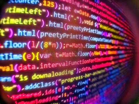 Monitor Closeup Of Function Source Code Source Code Close Up Abstract Screen Of Web Developer