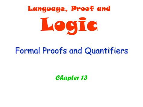 Formal Proofs And Quantifiers