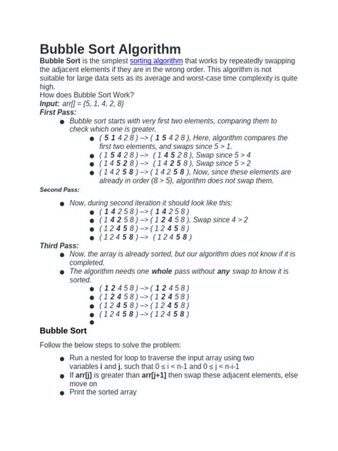 Bubble Sort In Python Notes Pdf Algorithms And Data Structures