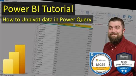 Power Bi Tutorial How To Unpivot Data In Power Query Youtube