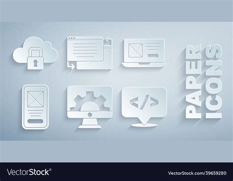Set Web Development Ui Or Ux Design Front End Vector Image