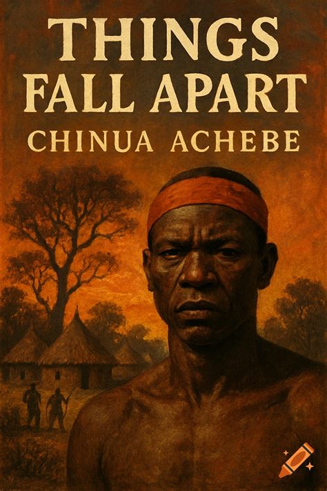 Book Cover With A Portrait Of A Serious Looking Man Village Huts And