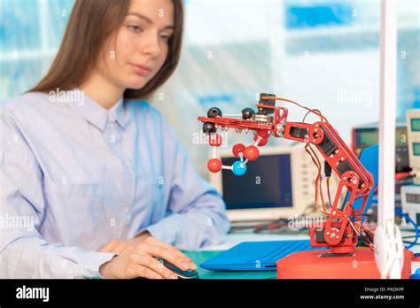 Babe Girl In Robotics Class Stock Photo Alamy