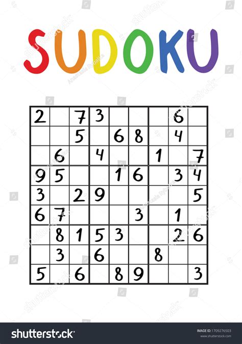 Simple Classical Nine By Nine Sudoku Stock Vector Royalty Free 1709276503 Shutterstock
