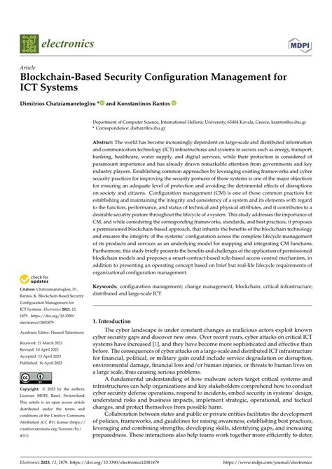 Pdf Blockchain Based Security Configuration Management For Ict Systems