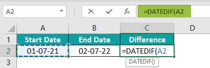 DATEDIF Excel Function Formula Examples How To Use