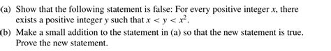 solved a ﻿show that the following statement is false for