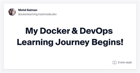 Md Salman On Linkedin 🚀 My Docker And Devops Learning Journey Begins 🚀