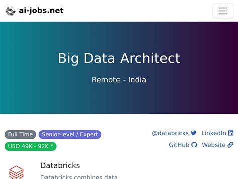 [hiring] big data architect remote r ai ml jobs