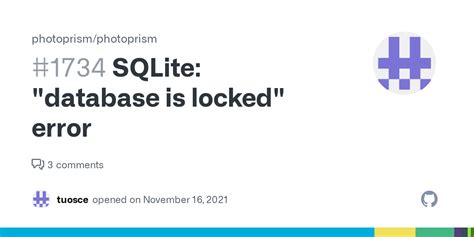 SQLite Database Is Locked Error Issue 1734 Photoprism Photoprism GitHub