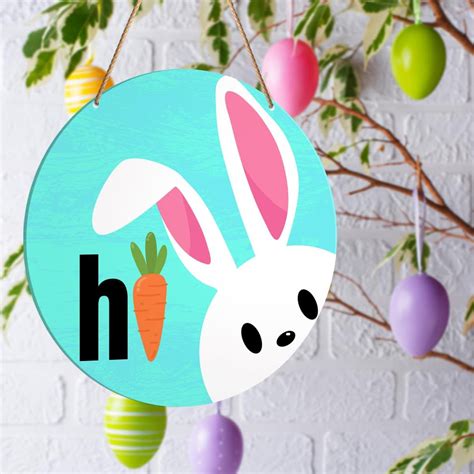 The Holiday Aisle® Easter Wooden Front Door Sign Easter Welcome