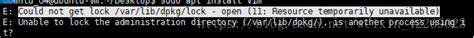 Ubuntu中有时候运用sudo Apt Install Vim安装软件时会以下错 Ecould Not Get Lock Varlibdpkglock Open 11