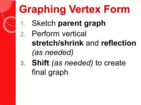 6 2 Vertex Form Pptx Physics Science
