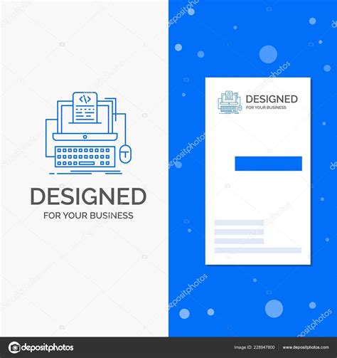 Business Logo Code Coding Computer Monoblock Screen Vertical Blue