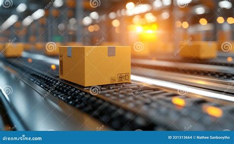 Automated Conveyor And Boxes Line And Solid Icon Delivery Logistics