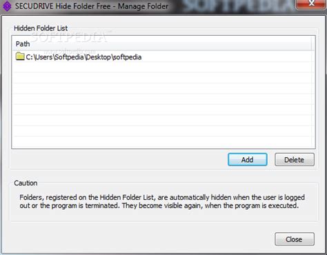 SECUDRIVE Hide Folder Free Download Softpedia
