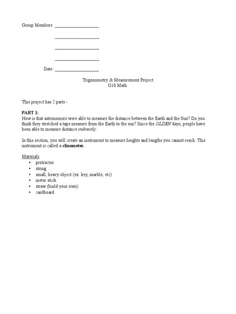 Project 1 Trig Functions Pdf