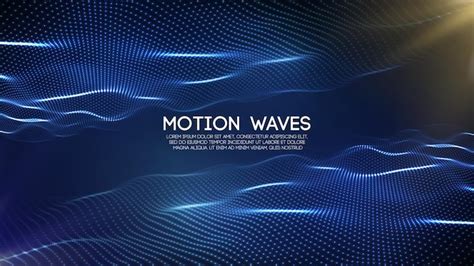 D 빛나는 추상 디지털 웨이브 입자 미래 벡터 일러스트 레이 션 Hud 요소 기술 광 프리미엄 벡터