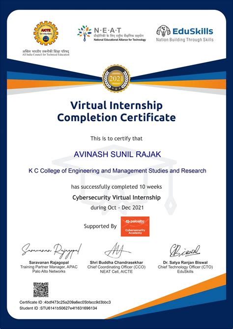 Avinash Rajak On Linkedin Successfully Completed Cybersecurity Virtual