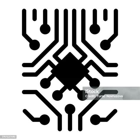 Analog Processor Circuit With Diode And Microchip Solid Icon