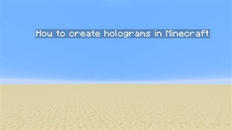 How To Create Floating Textholograms In Minecraft Youtube