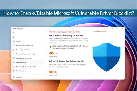 Smart Guide Enabledisable Microsoft Vulnerable Driver Blocklist