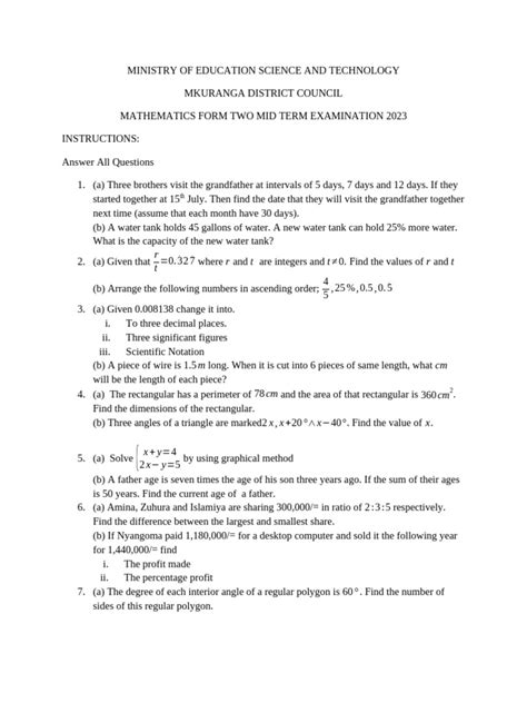 Math Form 2 Pdf