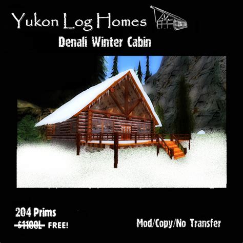 Second Life Marketplace Denali Winter Cabin Free Copy Version Legacy Model